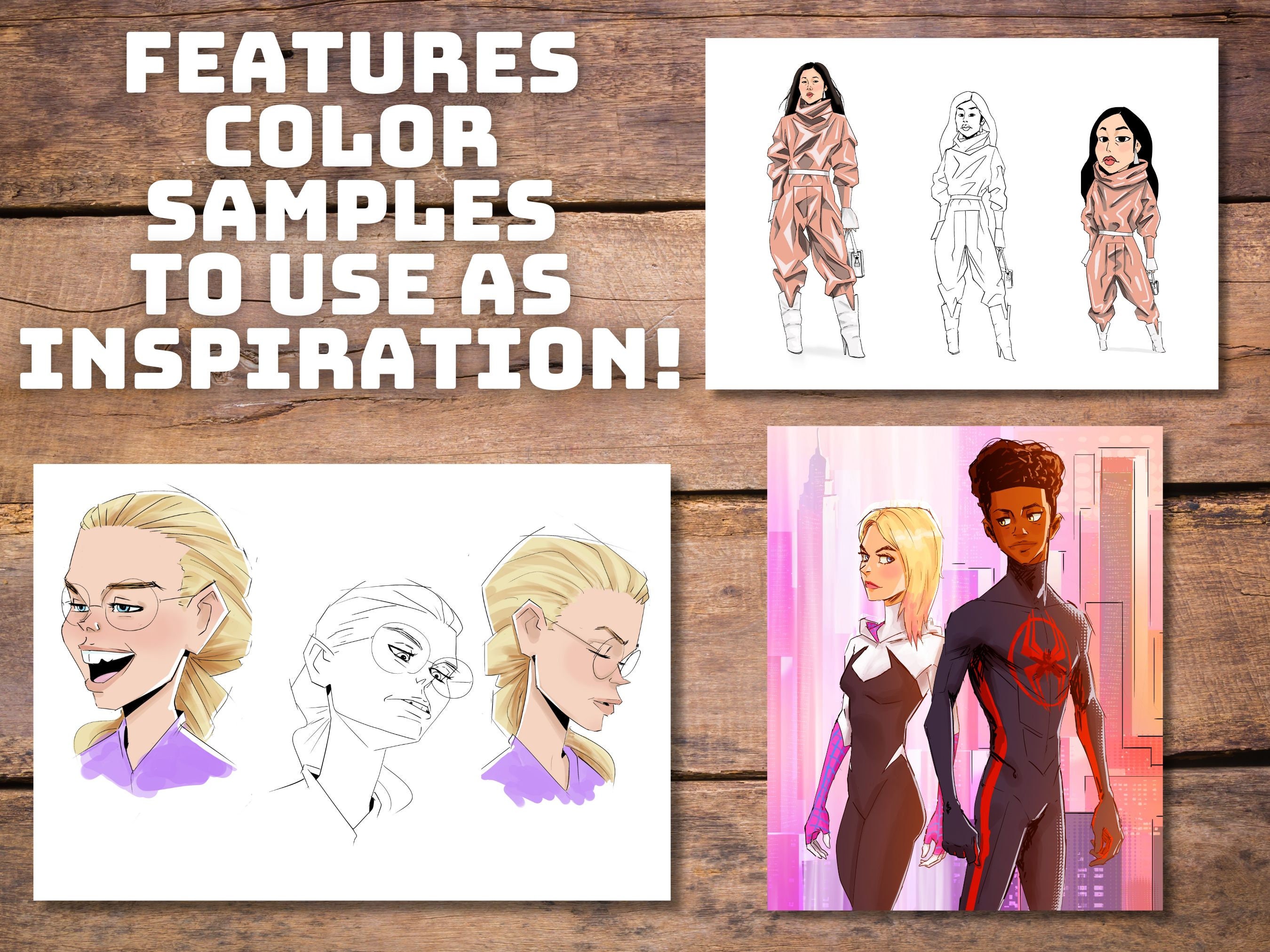 Super Hero and Poses Coloring Pages for Children and Adults-digitally ...