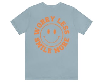 Worry Less, Smile More Checker Background - Etsy
