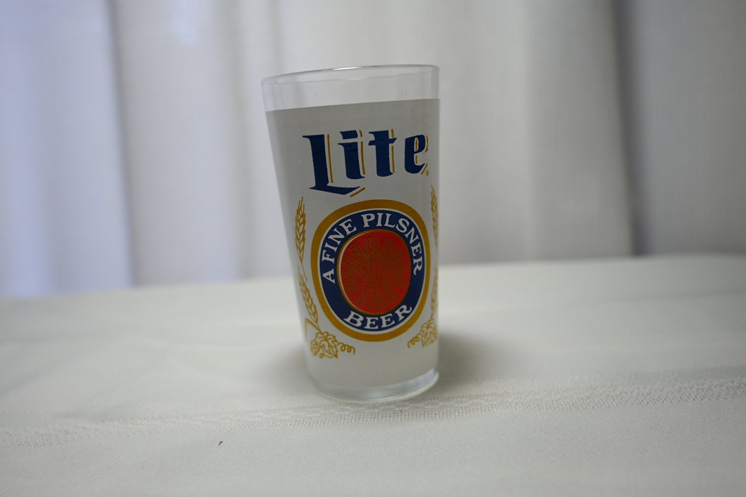Vintage Miller Lite Beer Glass A Fine Pilsner Beer Etsy