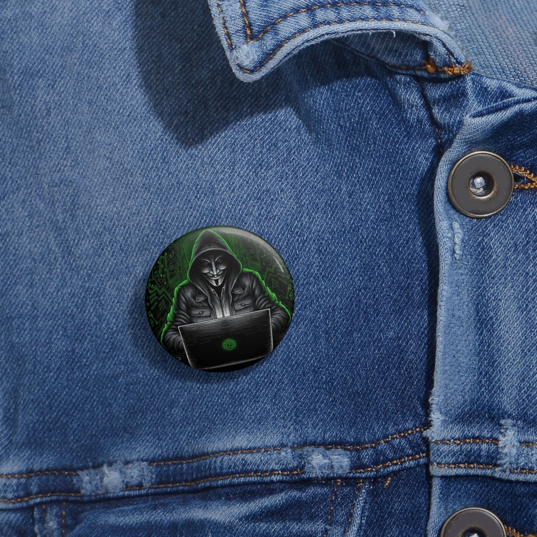 Anonymous Hacker Pin Button - Etsy