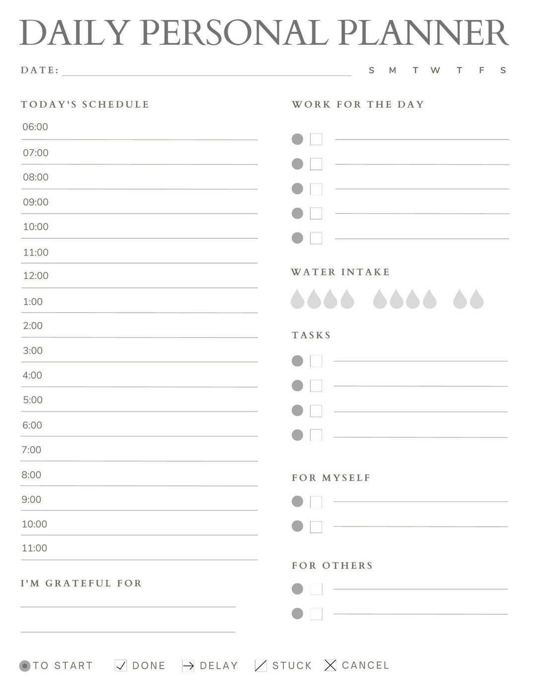 Daily Calendar Printable - Etsy