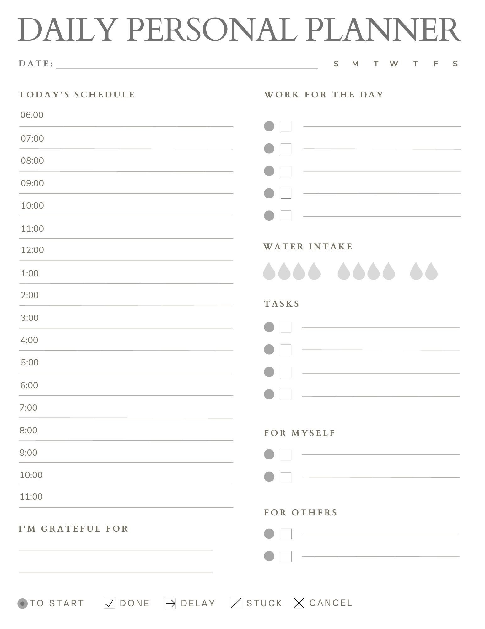 Daily Calendar Printable - Etsy