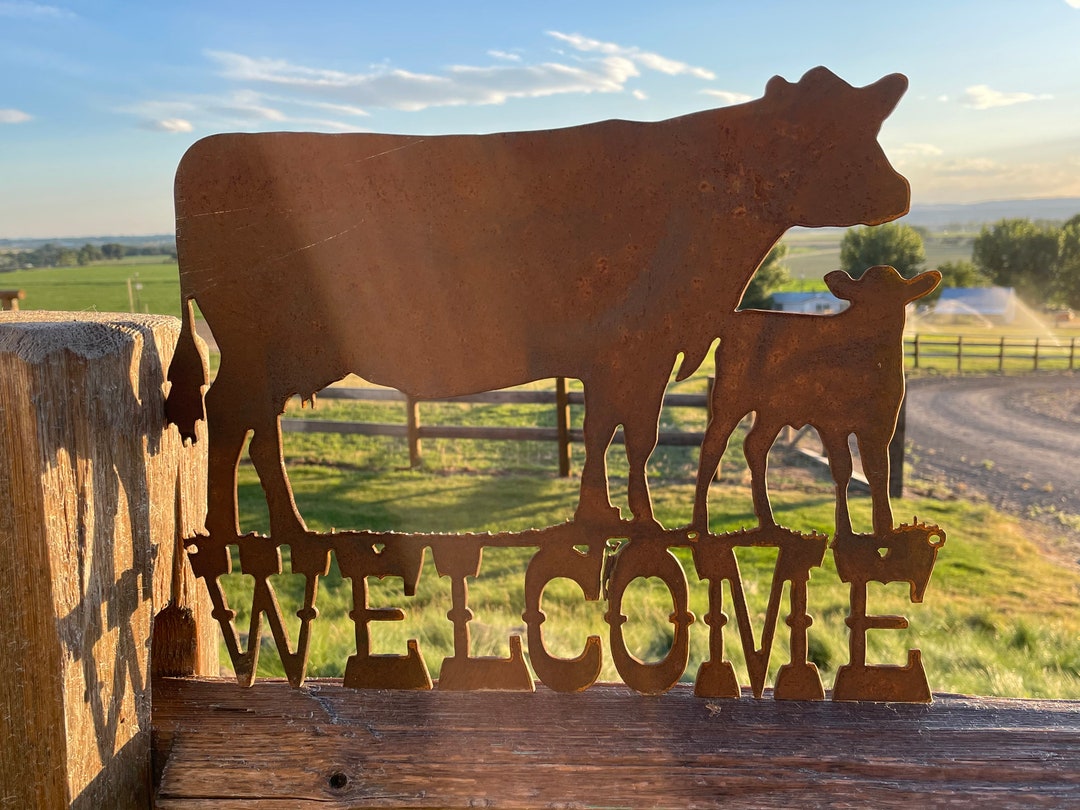 Cow Calf Welcome Sign - Etsy