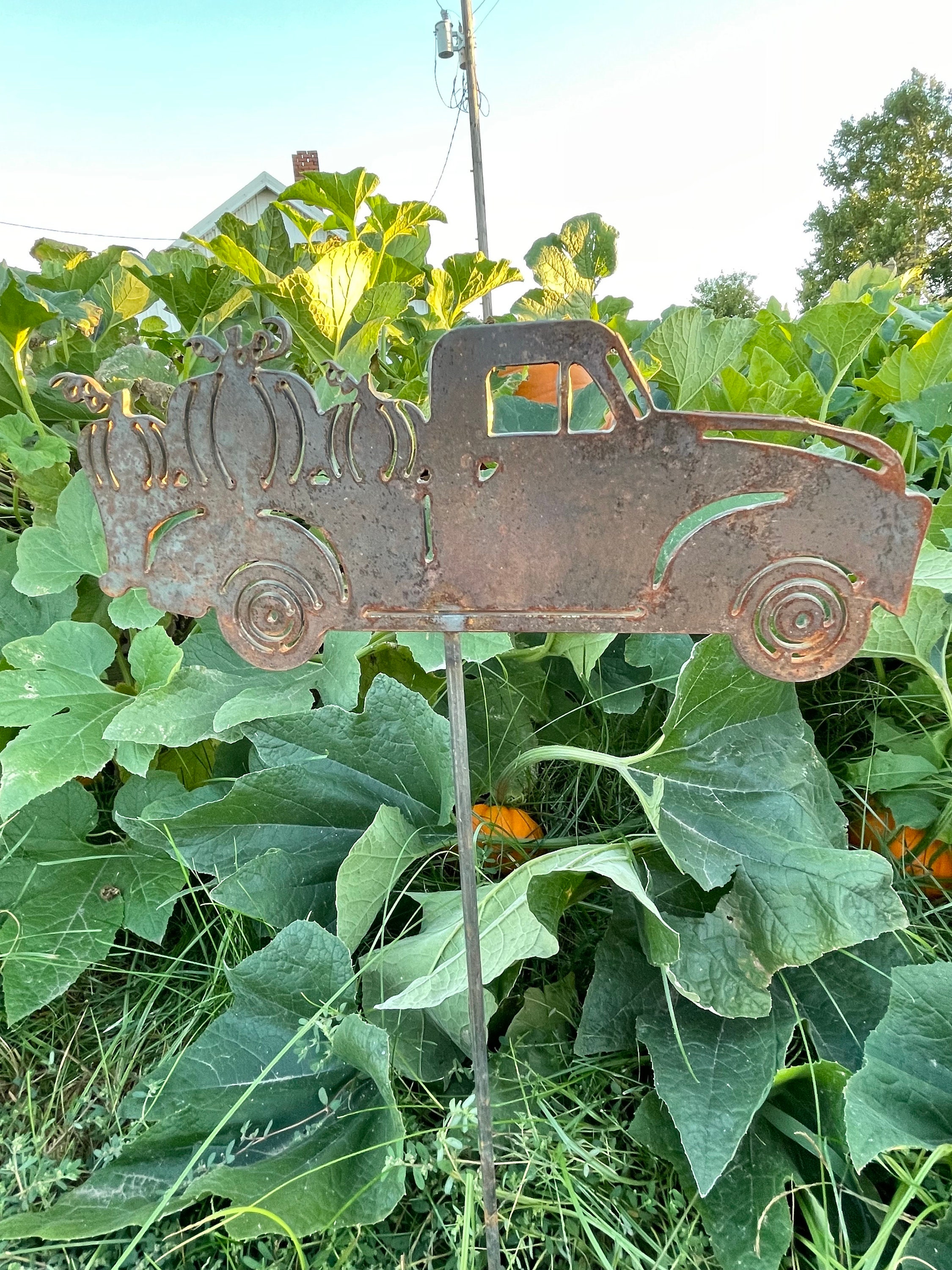 Fall Farm Truck Garden Stake - Etsy