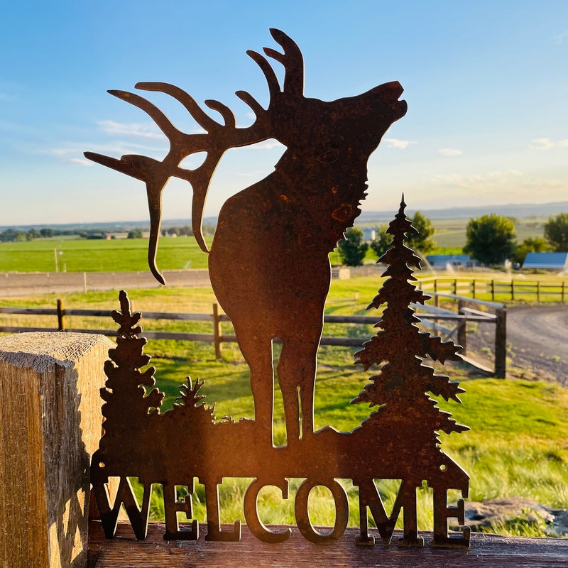 Metal Elk Sign - Etsy