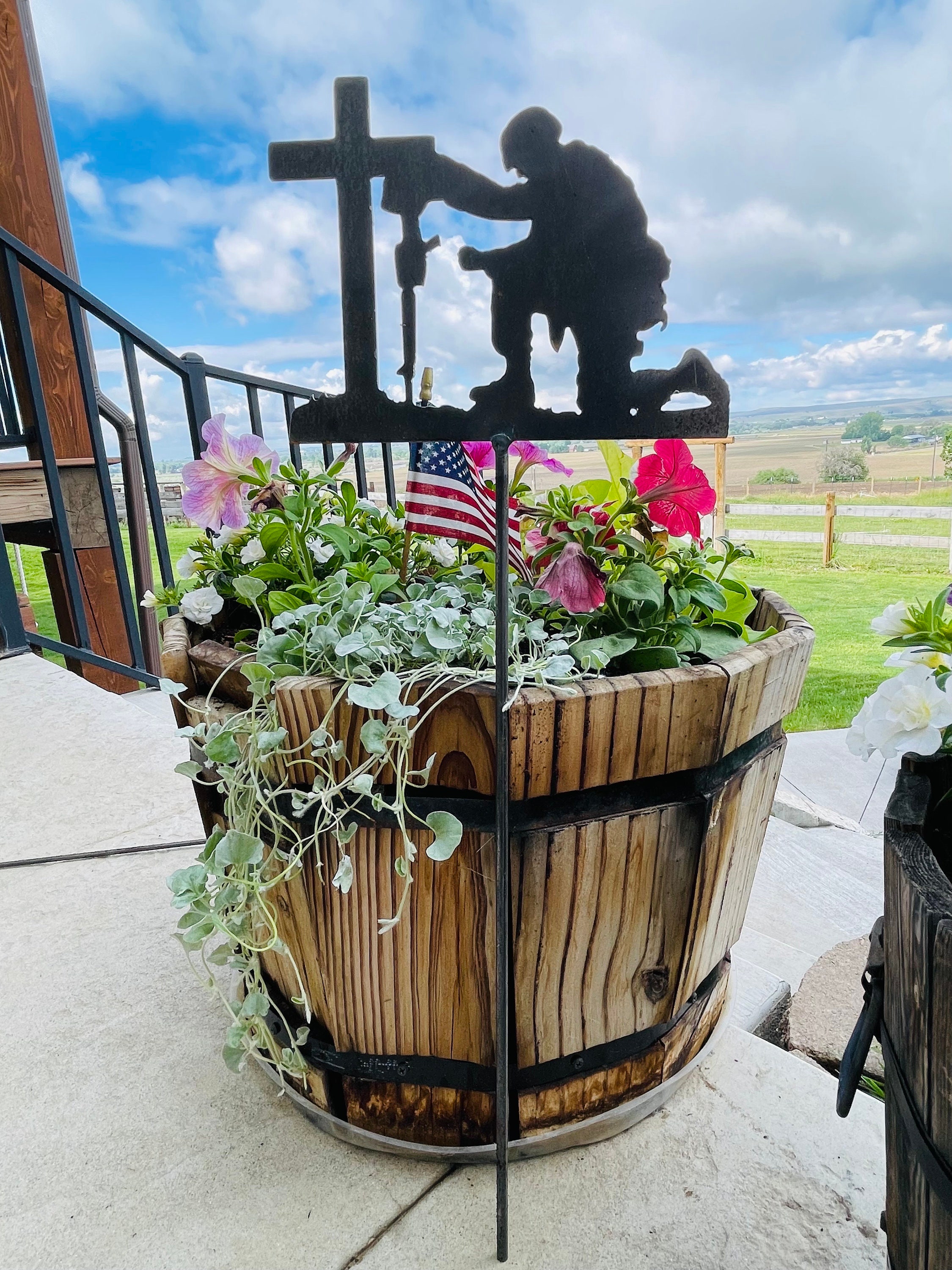 Metal American Soldier Garden Stake - Etsy