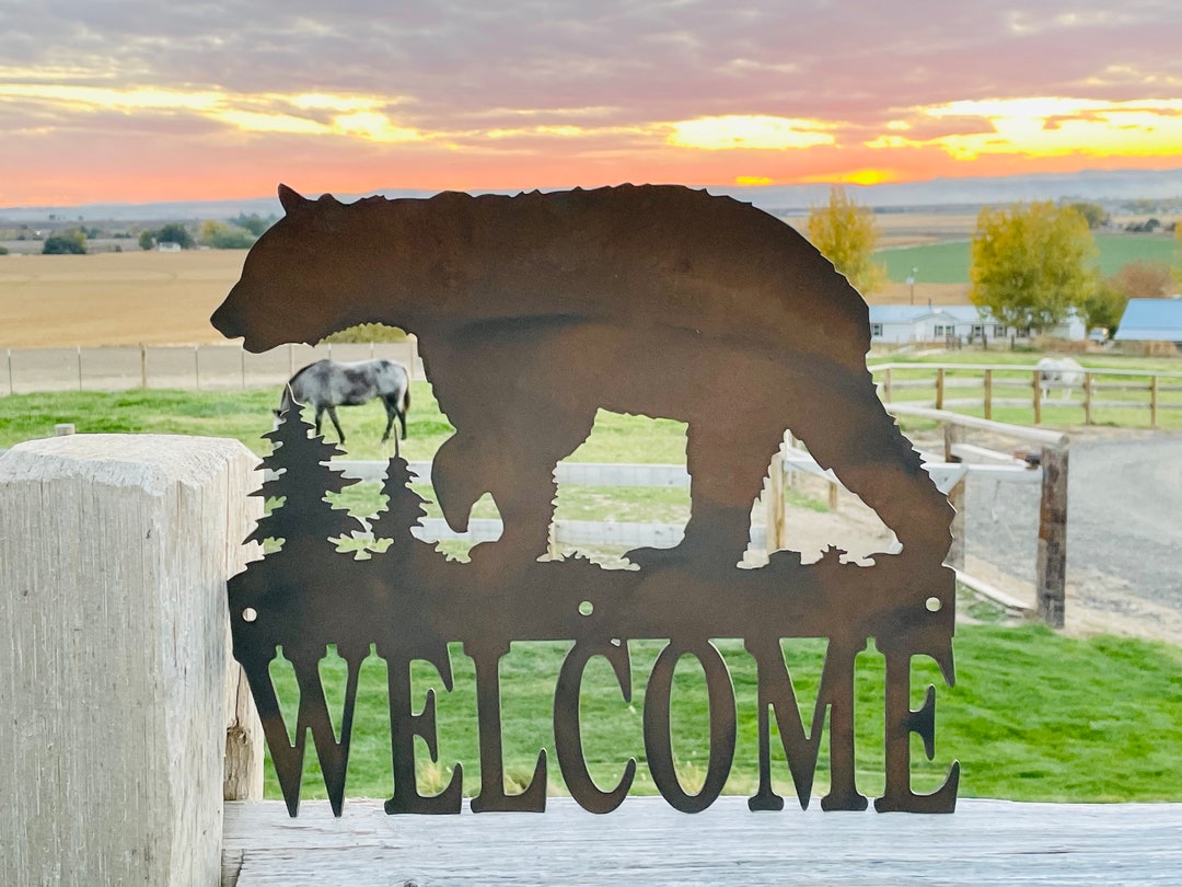 Bear Welcome Sign - Etsy