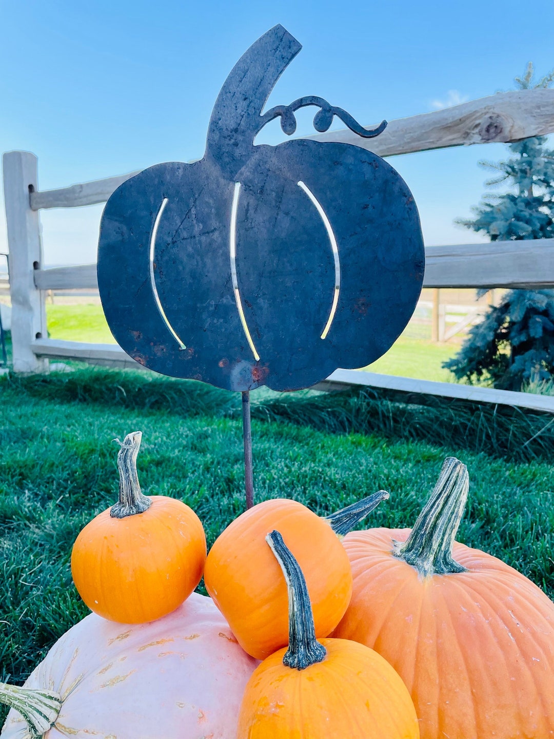 Pumpkin Garden Stake - Etsy