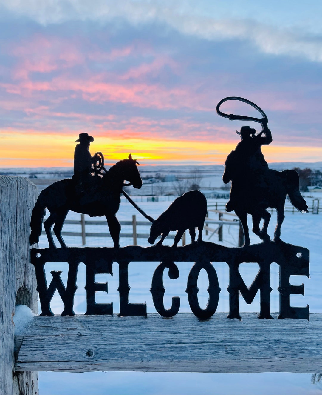 Roping Welcome Sign - Etsy