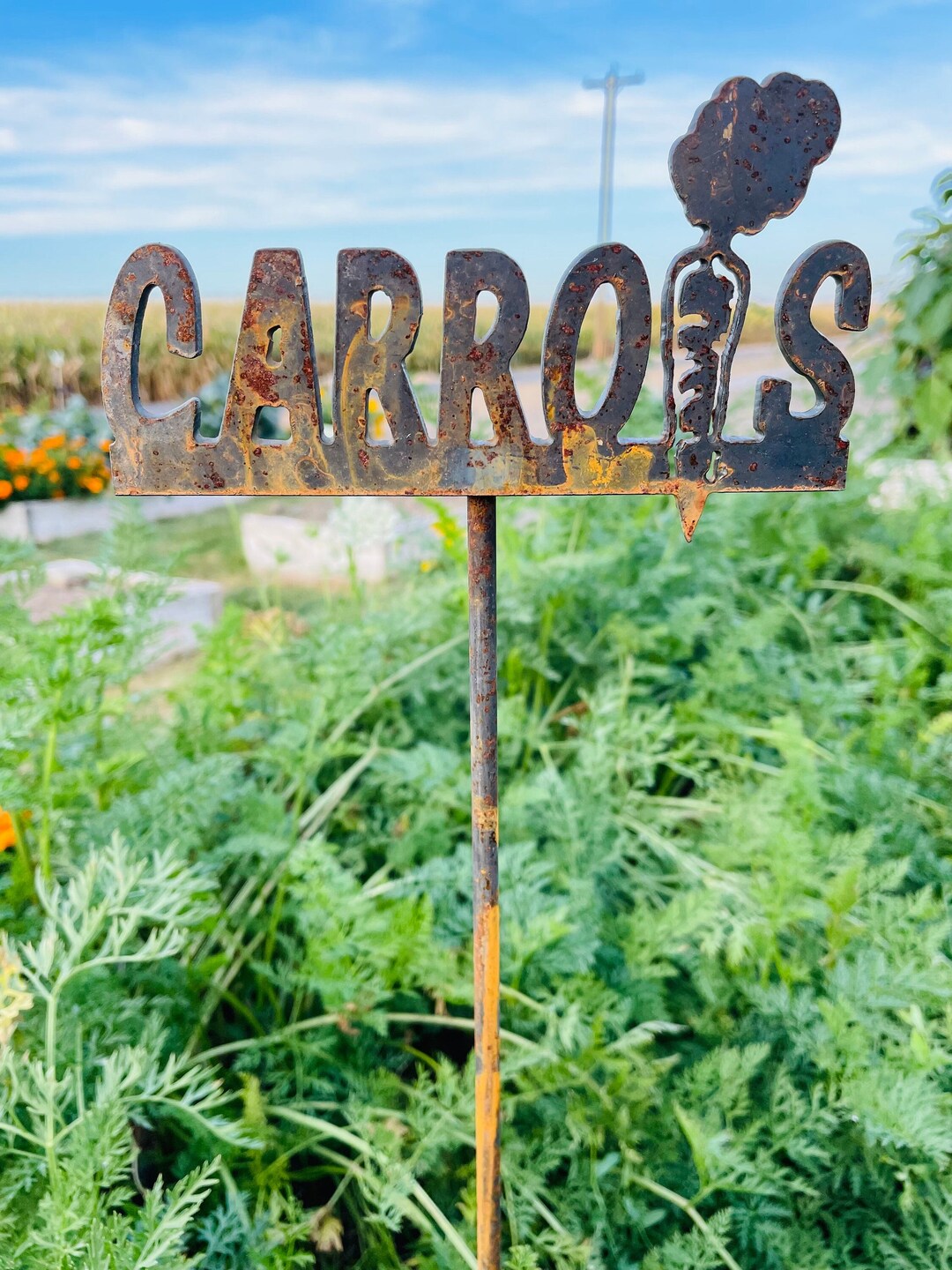 Metal Carrot Garden Stake - Etsy