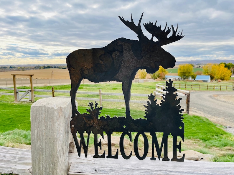 Moose Welcome Sign - Etsy