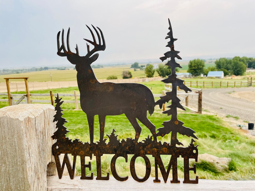 Deer Welcome Sign - Etsy