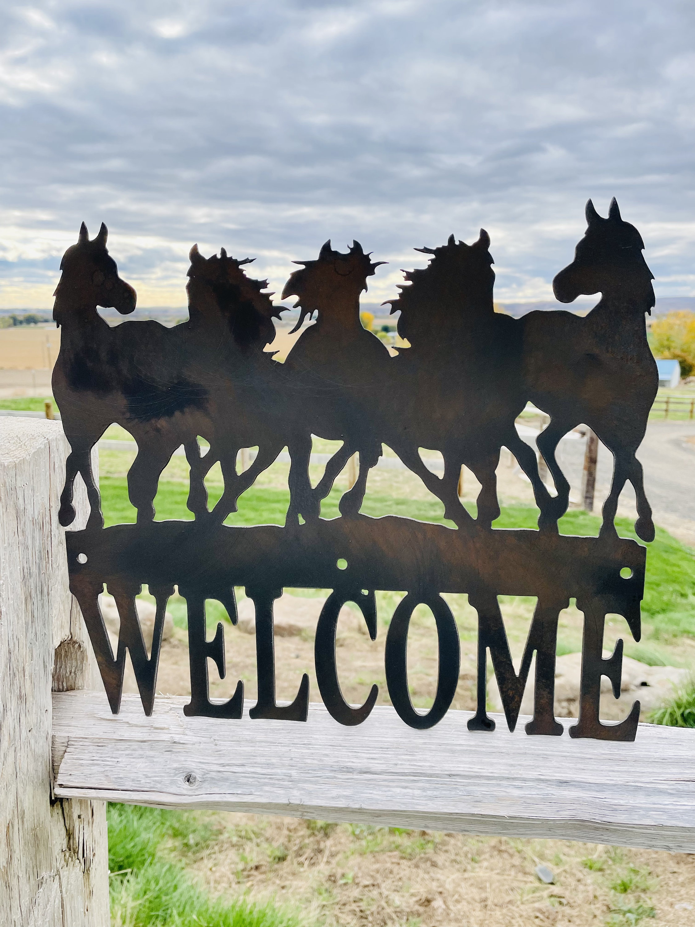 5 Running Horses Welcome Sign - Etsy