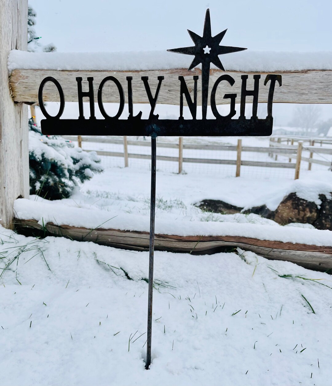 Metal O Holy Night Stake - Etsy