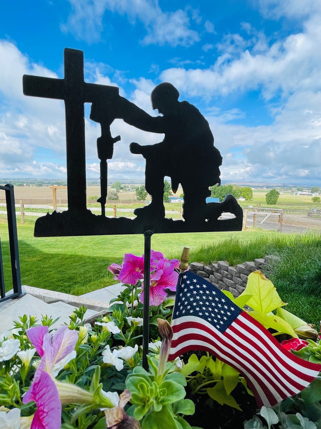 Metal American Soldier Garden Stake - Etsy