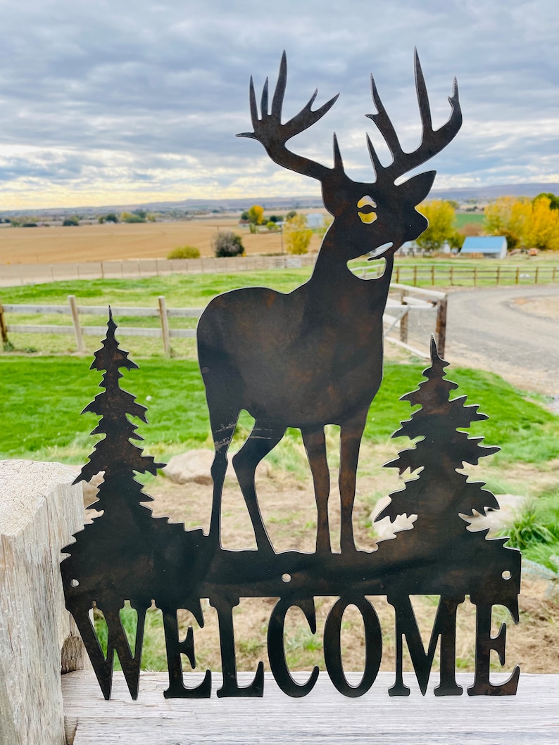 Deer Welcome Sign - Etsy