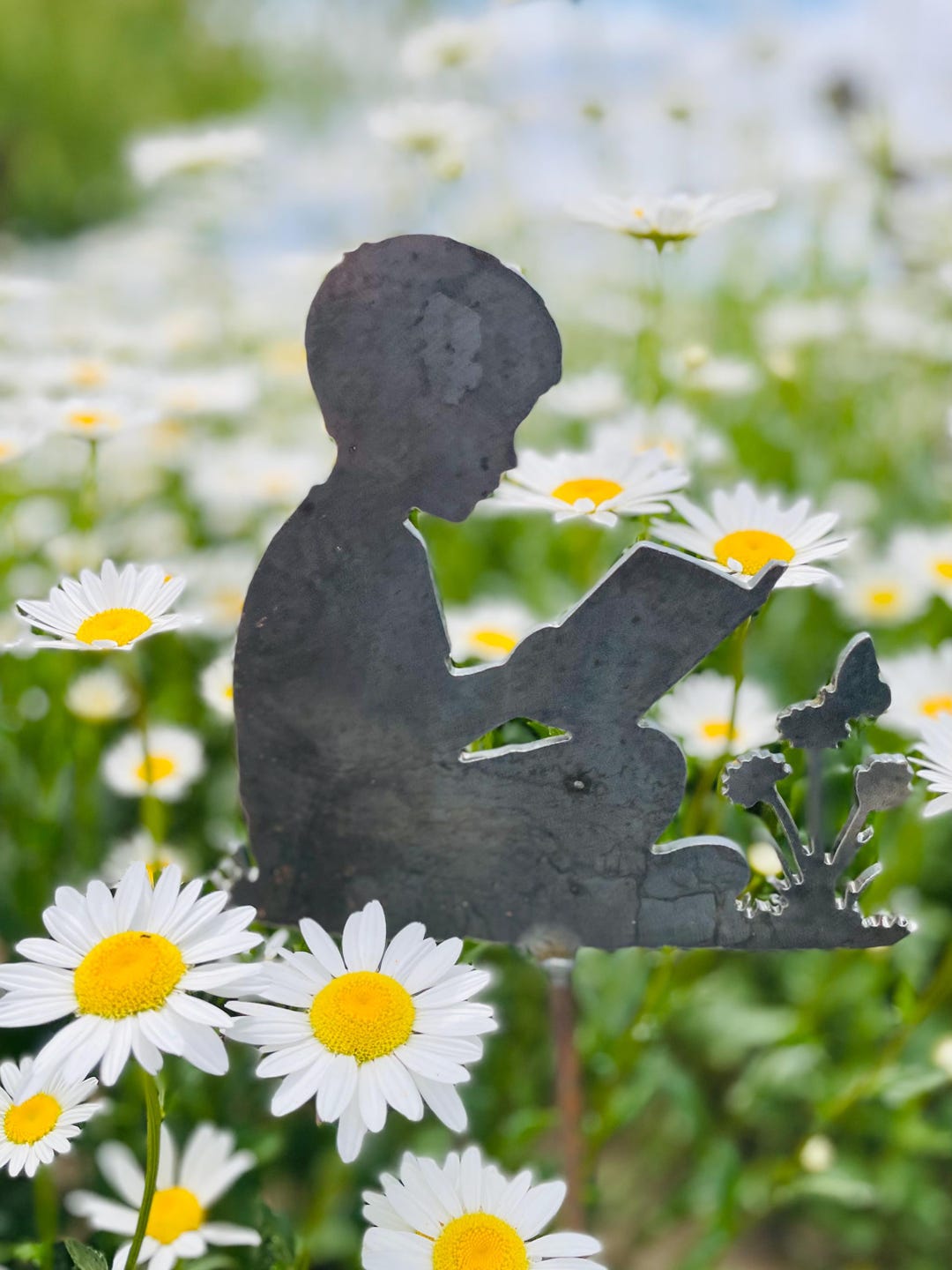 Boy Reading Book Garden Stake - Etsy