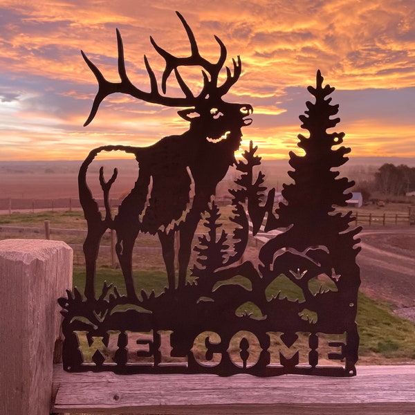 Metal Elk Sign - Etsy