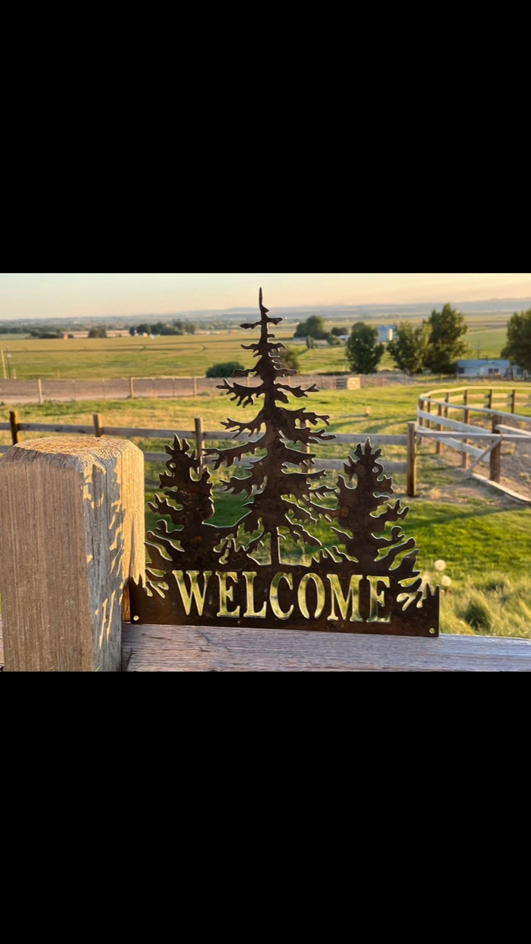 Pine Tree Welcome Sign - Etsy