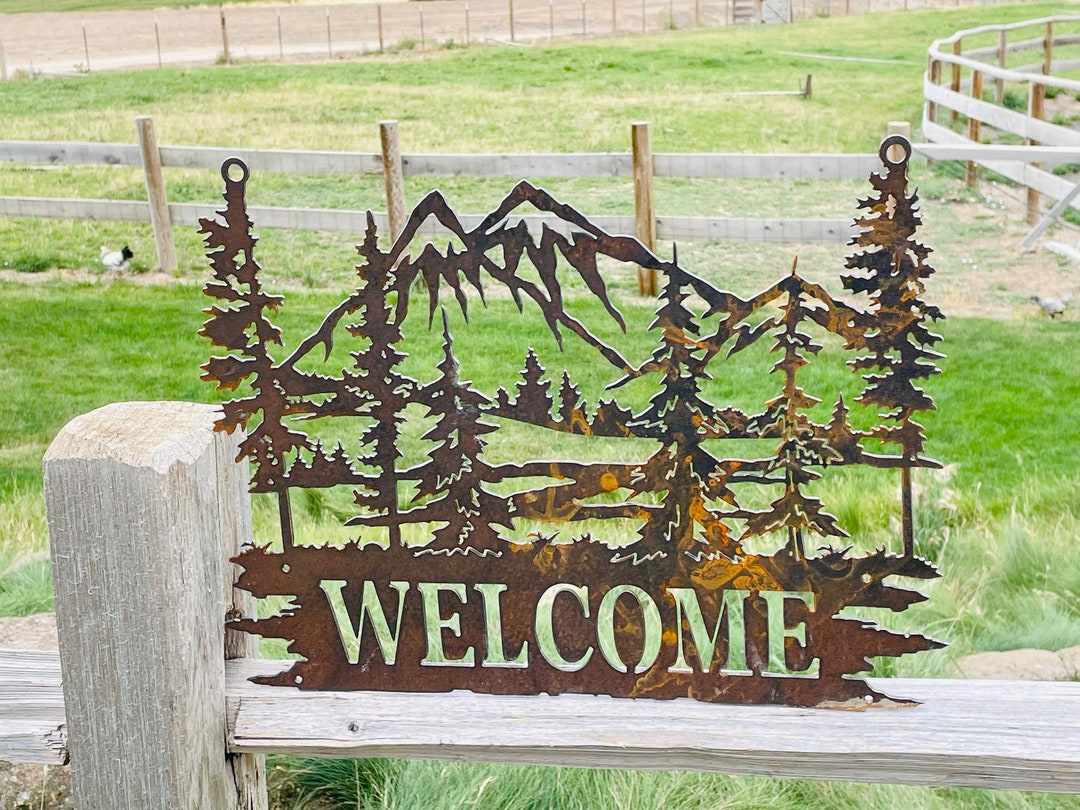 Mountain Welcome Sign - Etsy