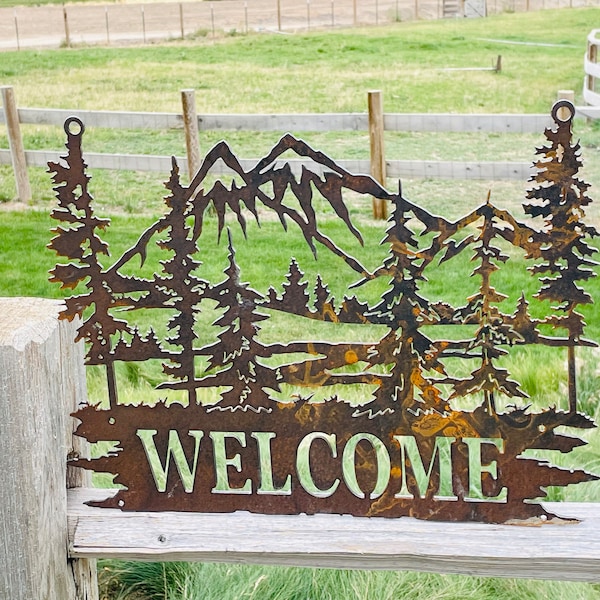 Mountain Welcome Sign - Etsy