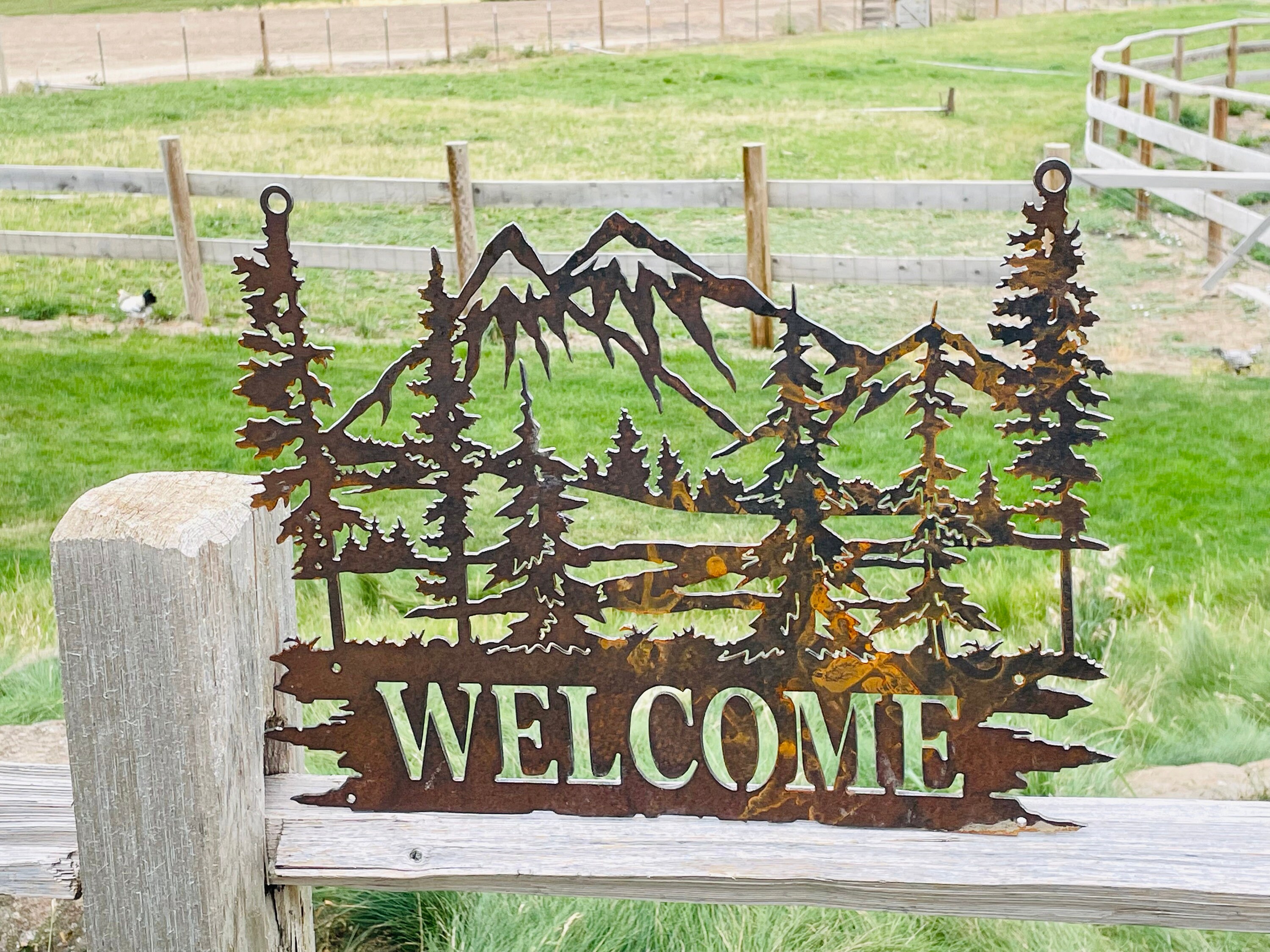Mountain Welcome Sign - Etsy