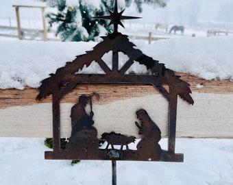 Outdoor Metal Nativity Yard Stake, Christian Decor, Christmas Decor - Etsy