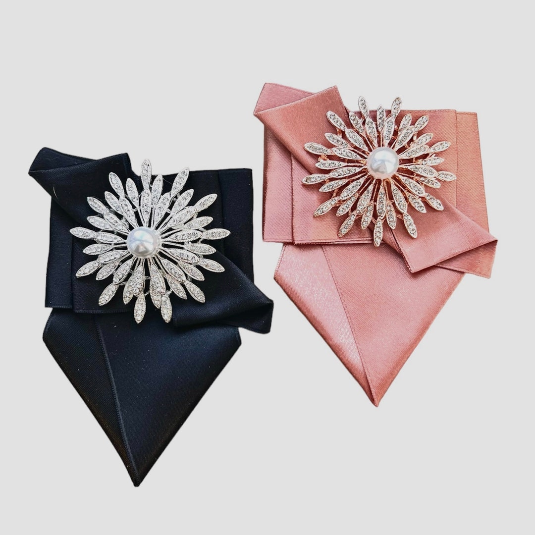 Black Bow Brooch Women's Jewelry Vintage Accessory Black Bow Brooch ...