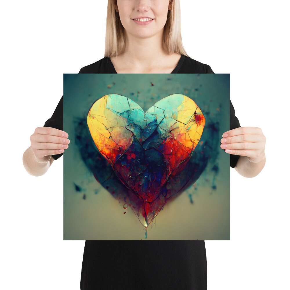 Broken Heart Abstract Poster - Etsy