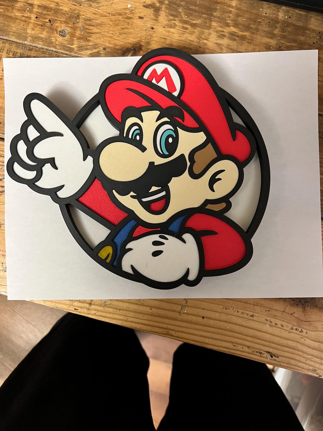 Super Mario Pointing the Way - Handcrafted Wall Art - Etsy