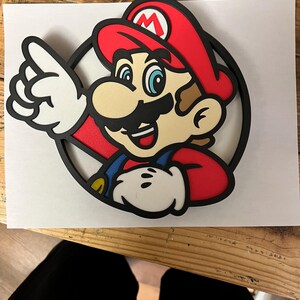 Super Mario Pointing the Way - Handcrafted Wall Art - Etsy