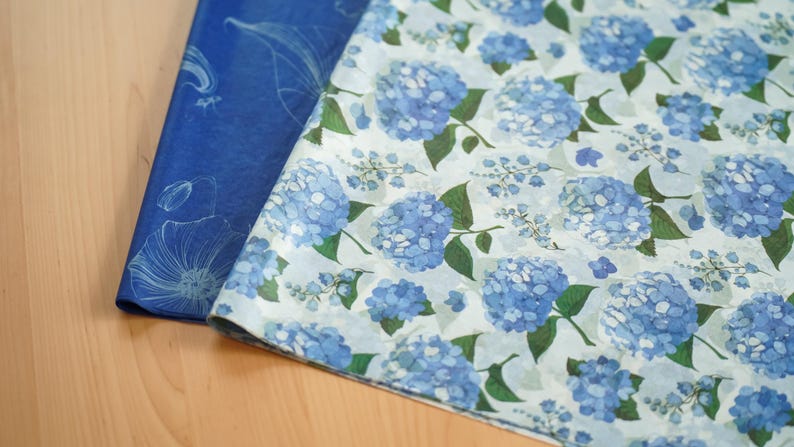 Blue Hydrangea Floral Tissue Paper, Elegant Gift Wrap, 10 Sheets - Etsy