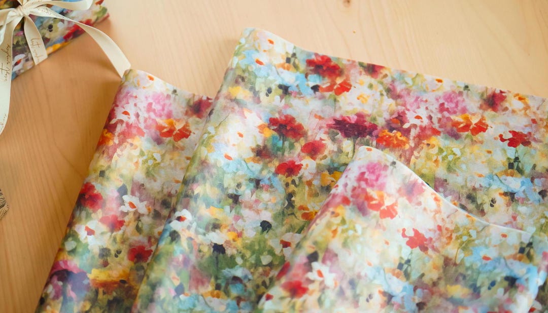 Floral Tissue Paper, Flower Garden Design, Gift Wrap (set of 10) - Etsy