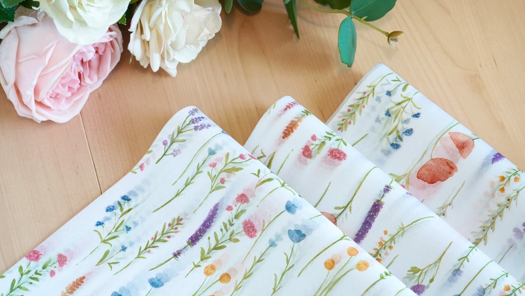Springtime Tissue Wrapping Paper, Floral Tissue Paper, Patterned Tissue ...