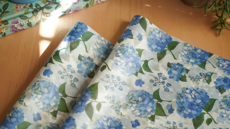 Blue Hydrangea Floral Tissue Paper, Elegant Gift Wrap, 10 Sheets - Etsy