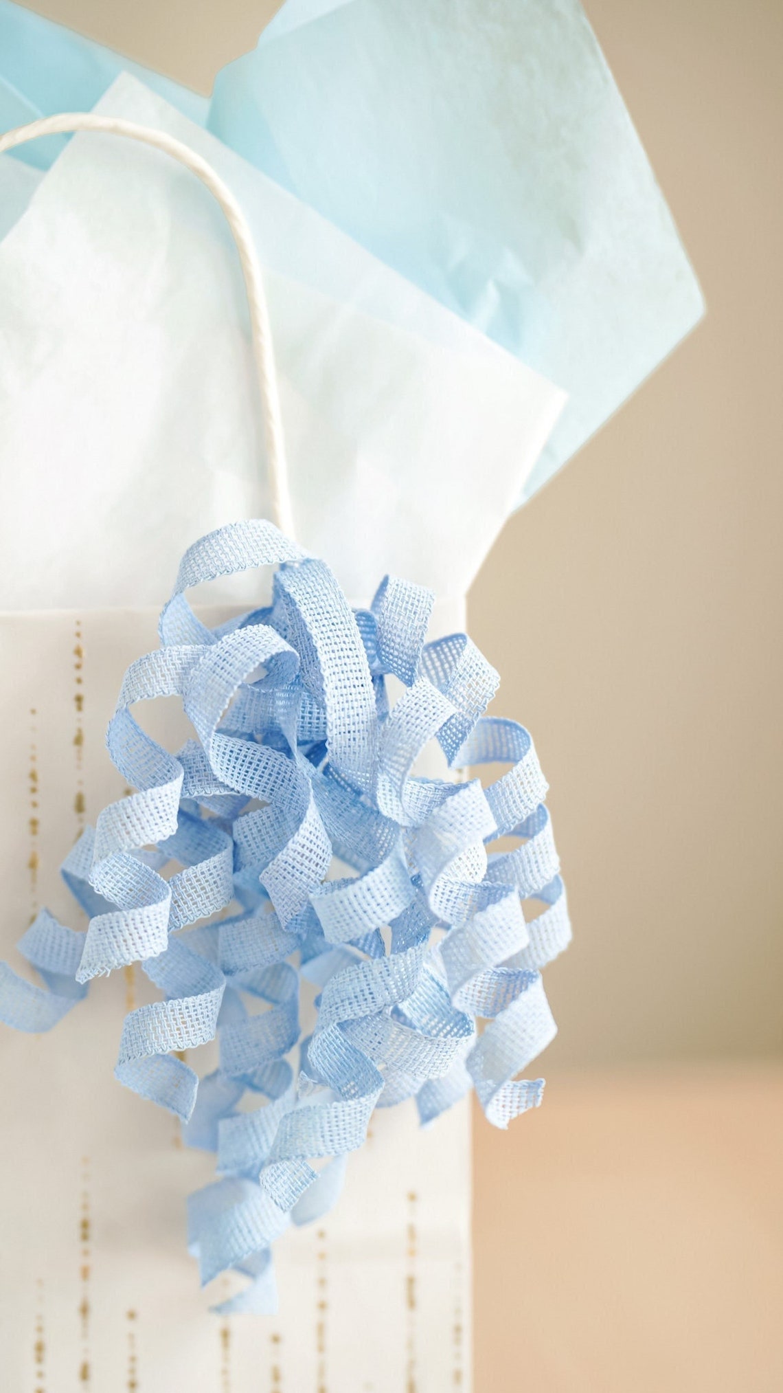Paper Curly Gift Bow, Sky Blue Curly Gift Bow, Pastel Curly Bow,loose ...