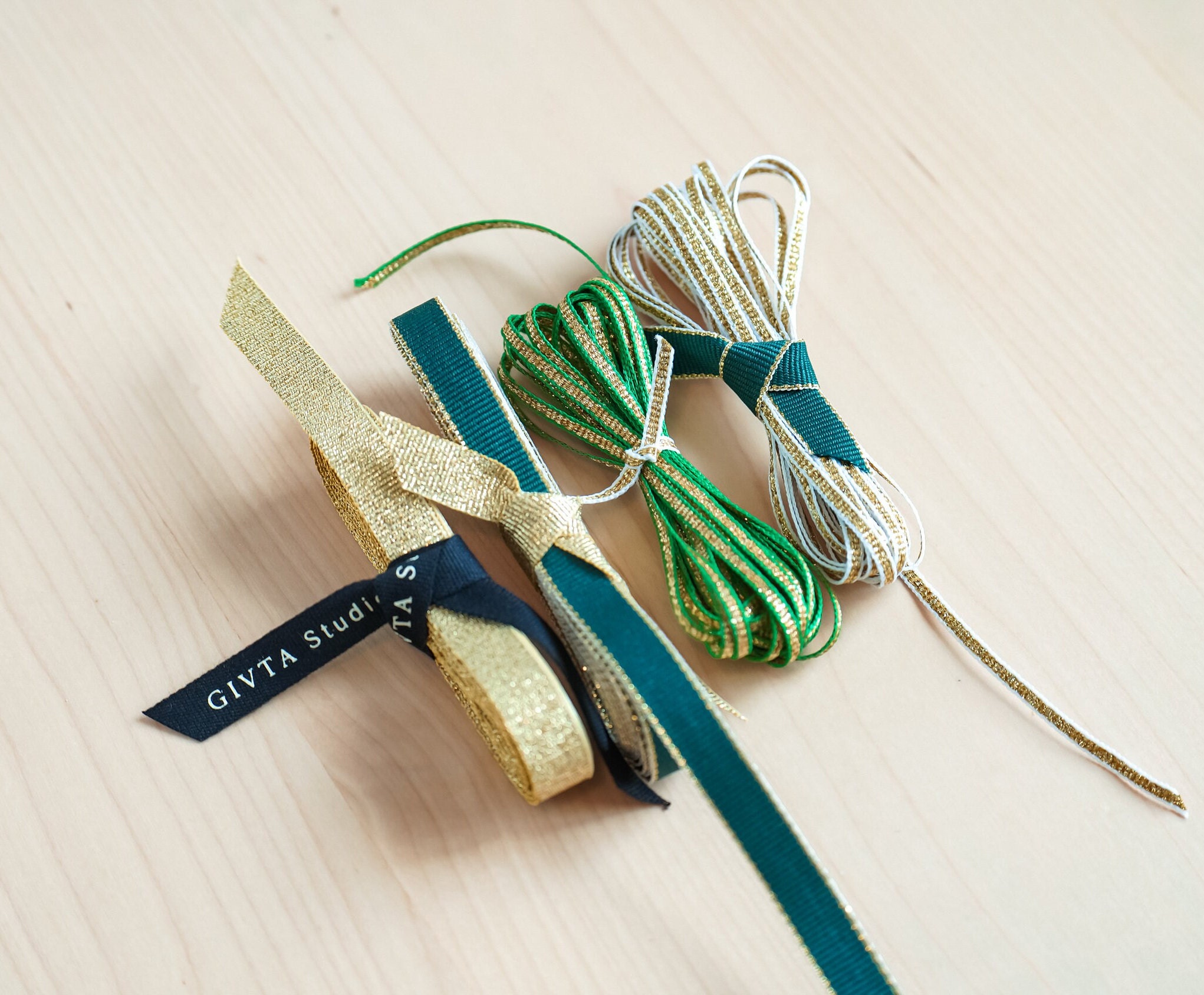 Forest Green Ribbon Set of 4christmas Green Ribbon - Etsy