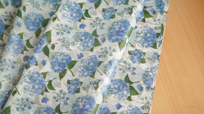 Blue Hydrangea Floral Tissue Paper, Elegant Gift Wrap, 10 Sheets - Etsy