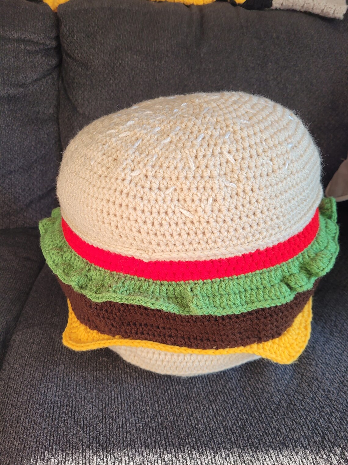 CROCHET PATTERN ONLY Giant Cheeseburger Pillow - Etsy