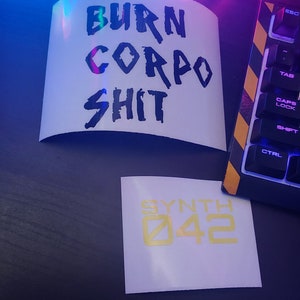 Vinyl Decal "burn Corpo Sh**" Cyberpunk Video Game Graffiti Sci-fi Car ...