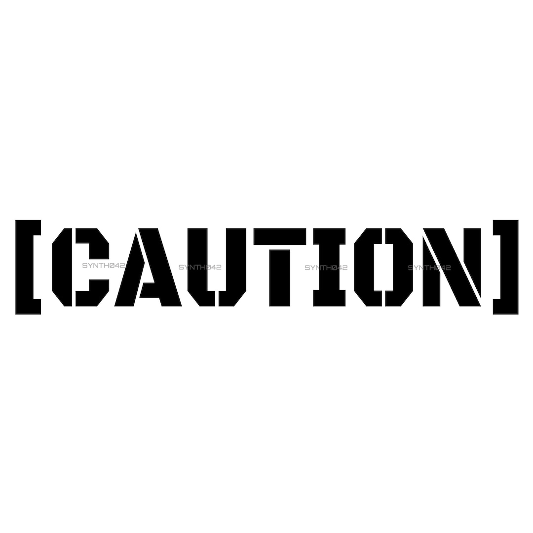 Vinyl Decal "caution" Cyberpunk Futurism Techy Mechanical Machine Style ...