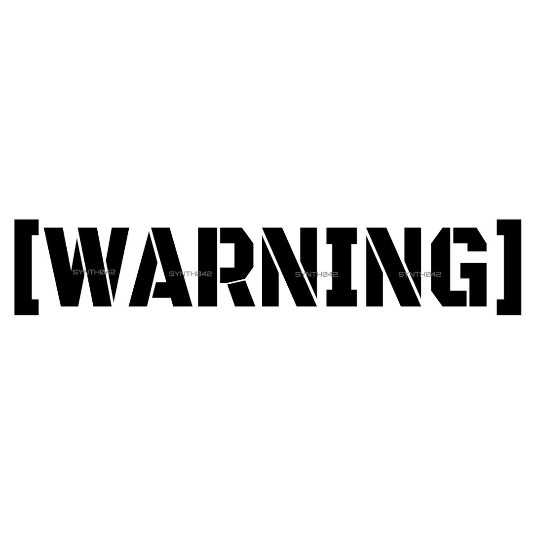Vinyl Decal "warning" Cyberpunk Futurism Techy Mechanical Machine Style ...