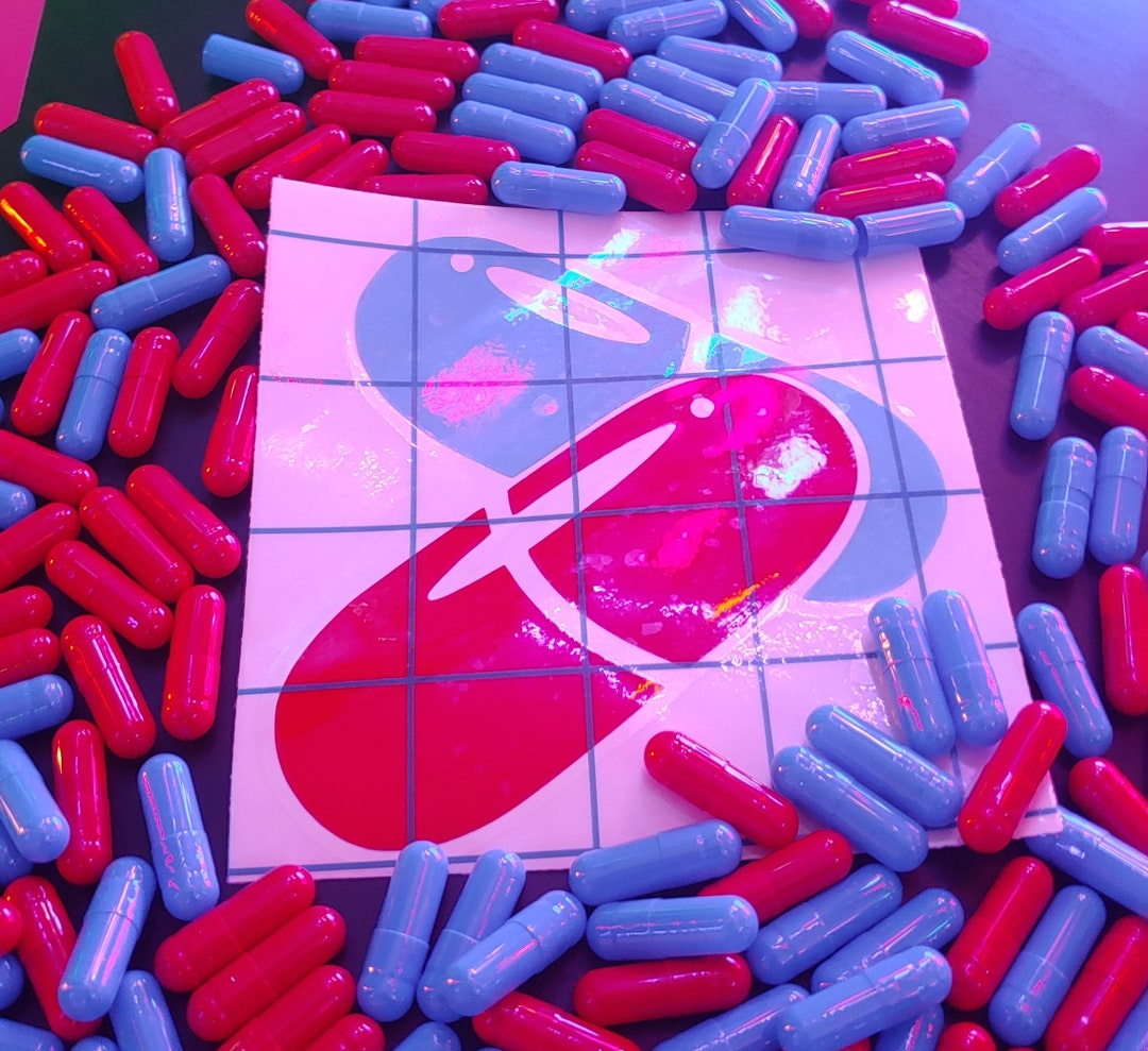 Vinyl Decal "you in or Out?" Cyberpunk Matrix Memed Pill 4in X 4in Red ...