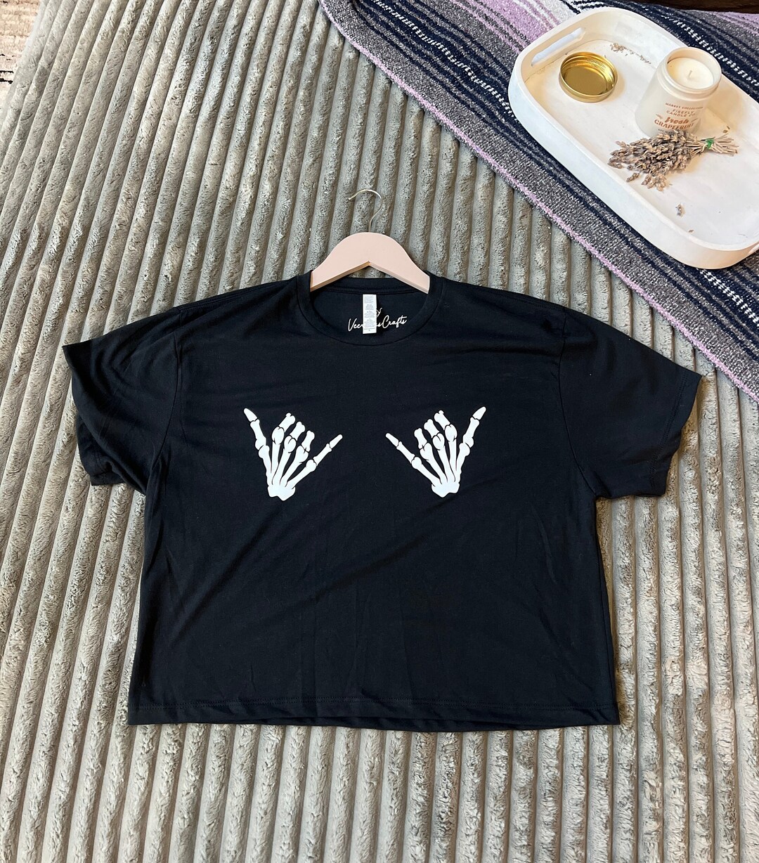 Skeleton Crop Top T-shirt - Etsy