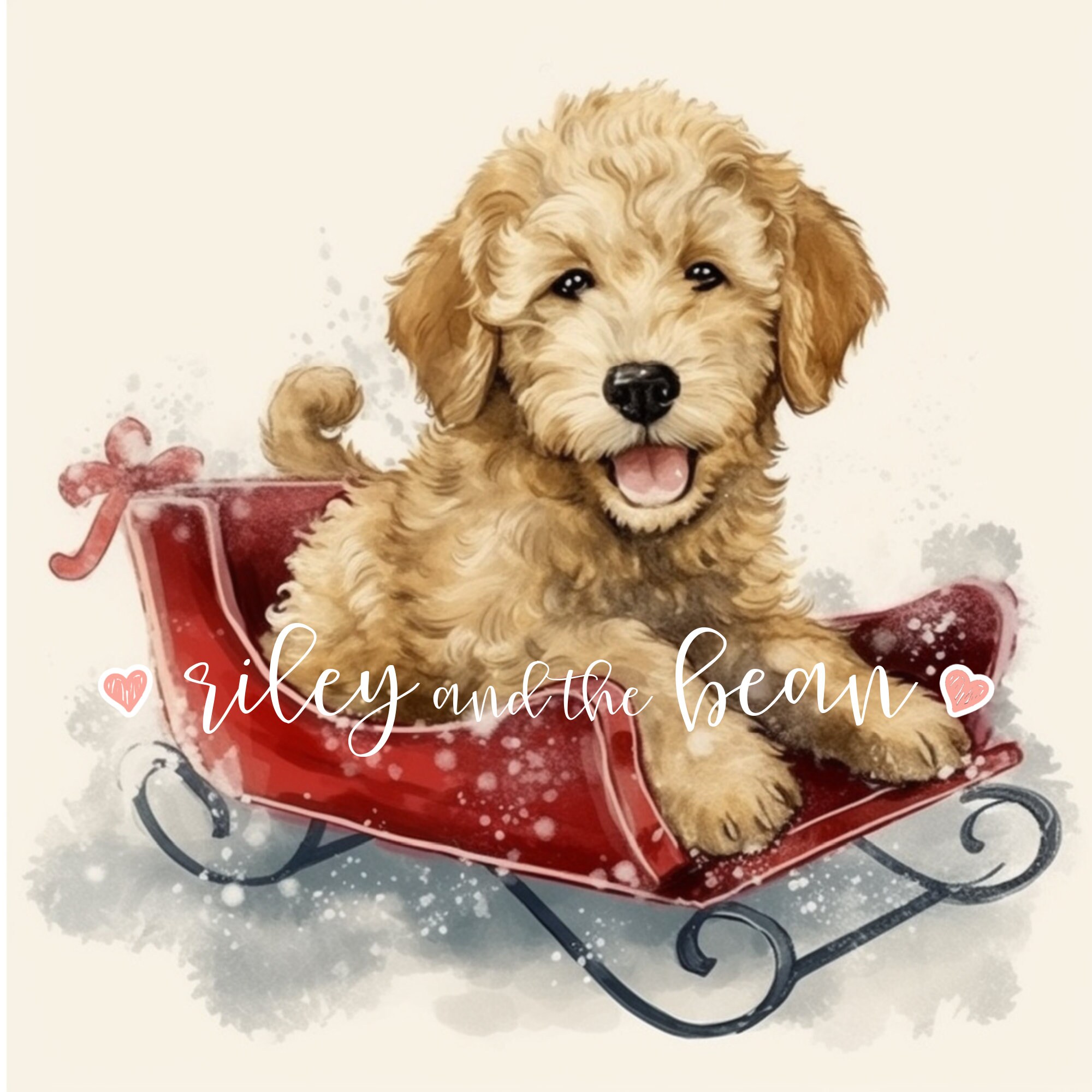 Golden Doodle Christmas Clipart Pack, INSTANT Download, Santa Hat ...
