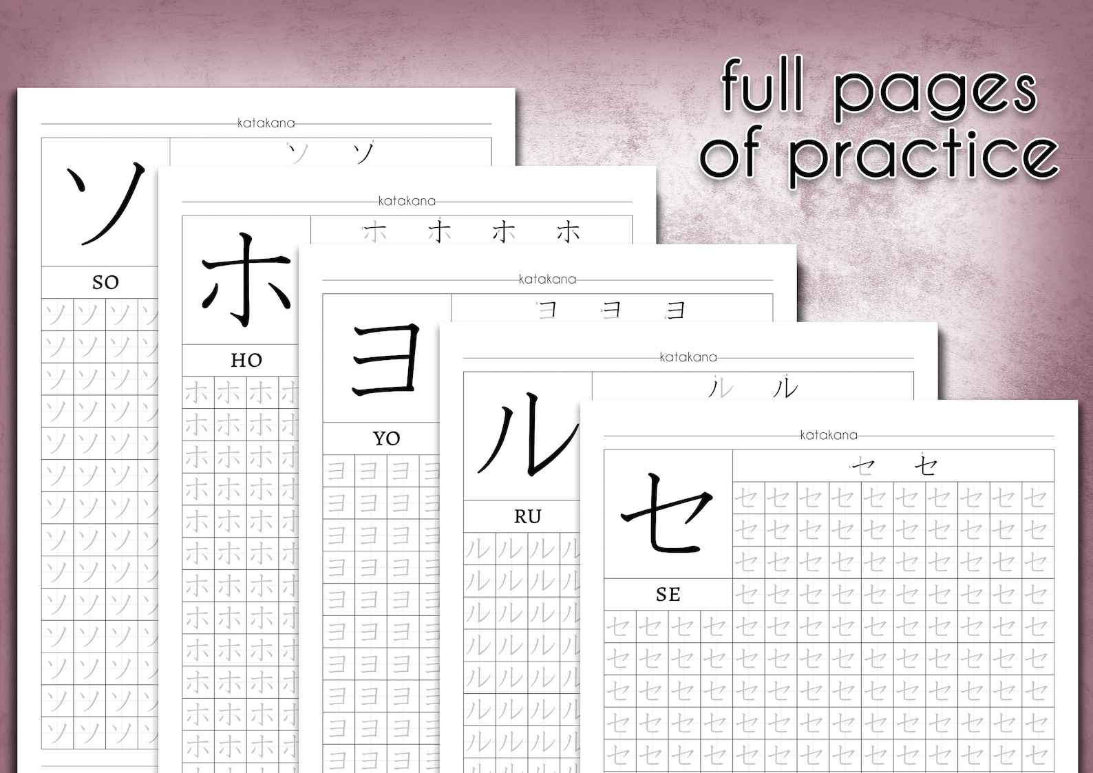 Japanese Hiragana and Katakana Worksheet, Learn Japanese Language ...