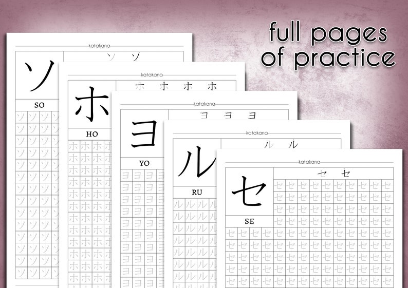 Japanese Hiragana and Katakana Worksheet, Learn Japanese Language ...