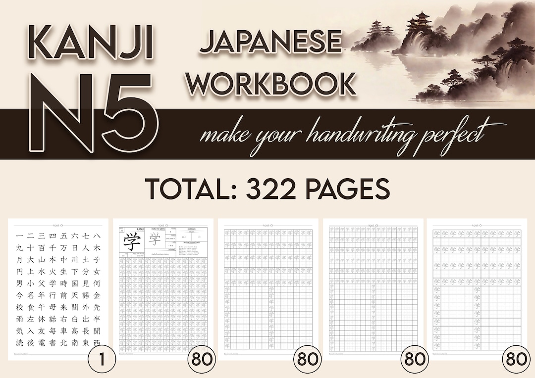 Japanese Kanji Worksheet, Kanji, JLPT, N5, JLPT N5, Learn Japanese ...