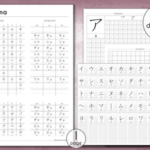 Japanese Hiragana and Katakana Worksheet, Learn Japanese Language ...