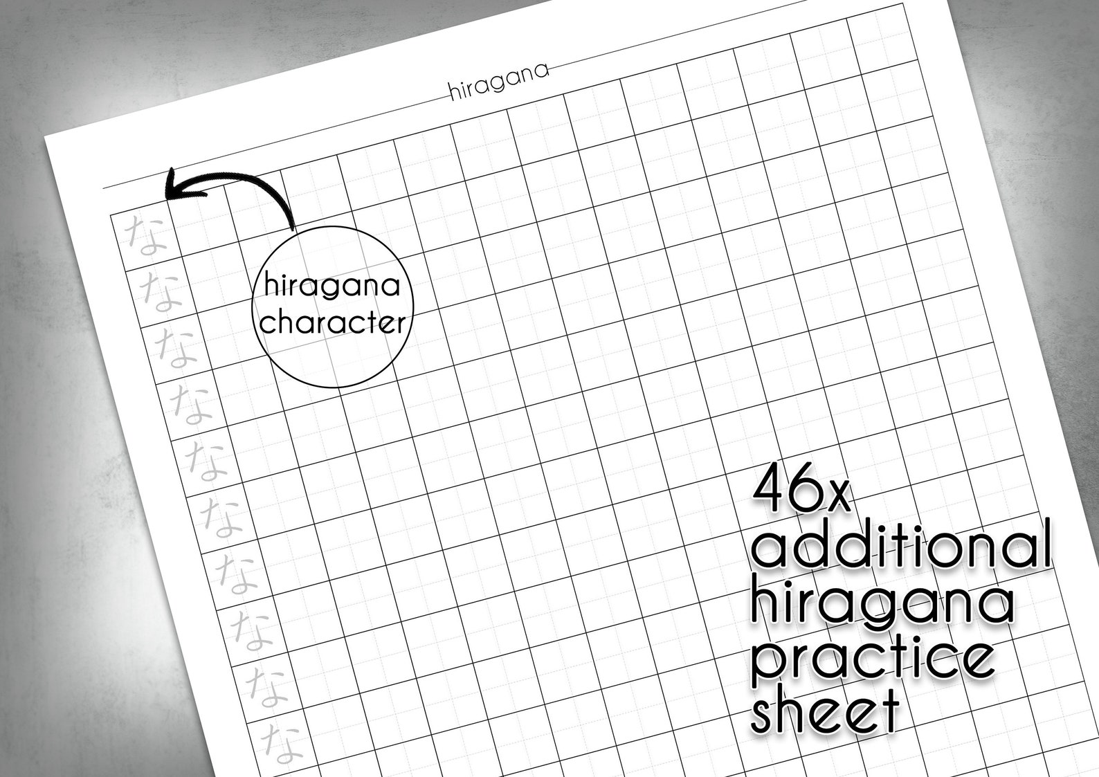 Japanese Hiragana Worksheet, Learn Japanese Language, Charts for ...